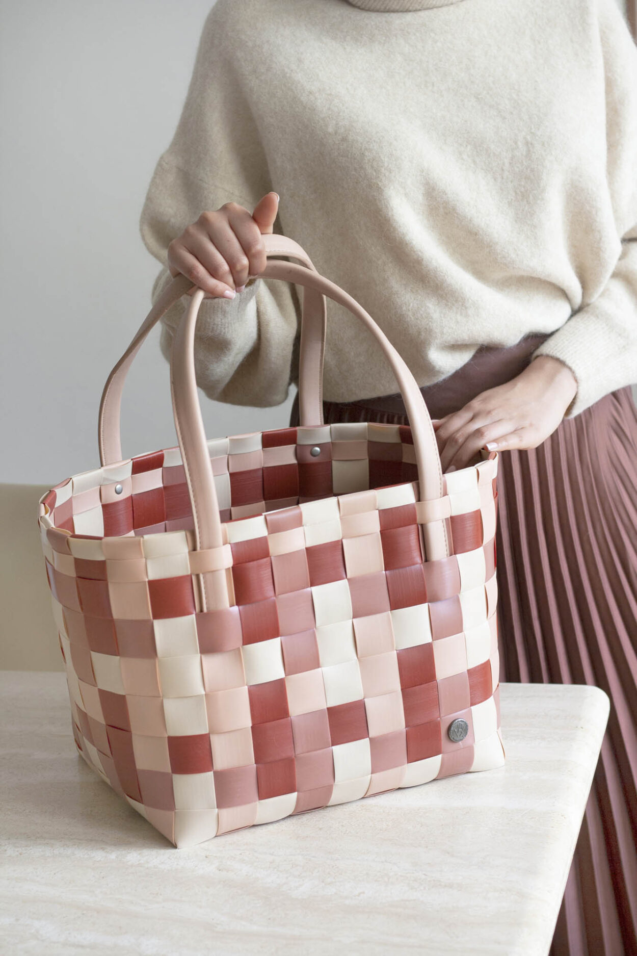 Color Block Apricot Blush Mix Recycled Tote – 3kidsko